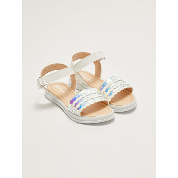 Desenli Tek Bantlı Kız Çocuk Sandalet