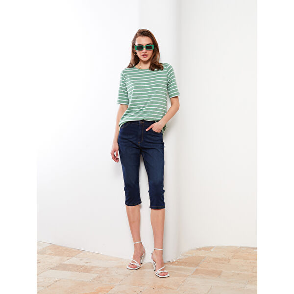 LCW BASIC Skinny Fit Cep Detaylı Kadın Rodeo Jean Capri