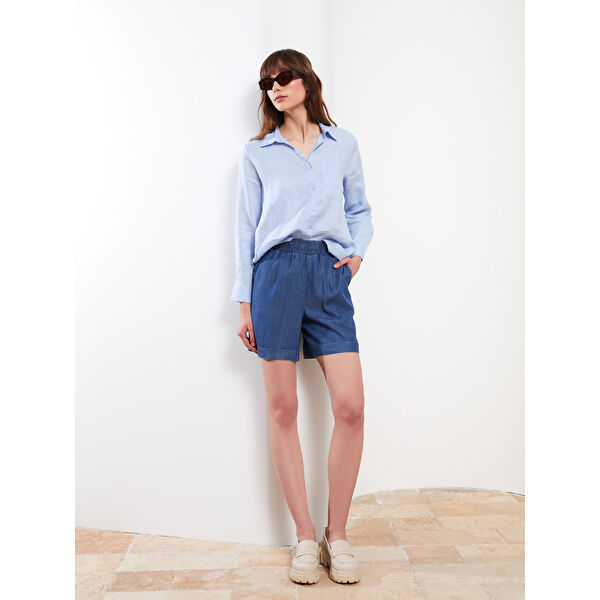 LCW BASIC Rahat Kalıp Düz Cep Detaylı Kadın Jean Şort