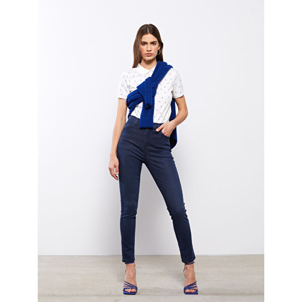 LCW BASIC Skinny Fit Cep Detaylı Kadın Rodeo Jean Pantolon
