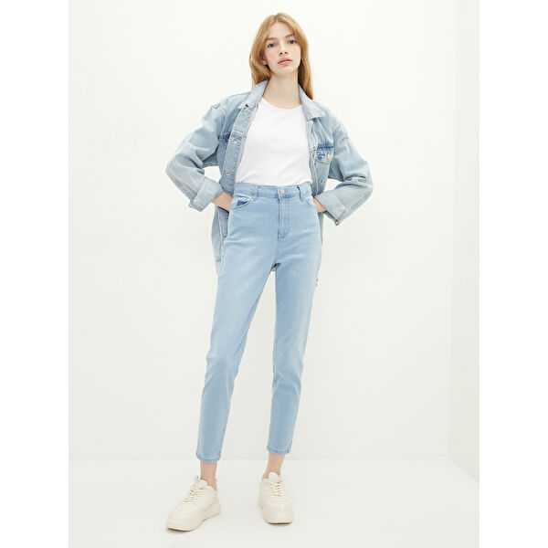 LCW BASIC Skinny Fit Cep Detaylı Kadın Rodeo Jean Pantolon