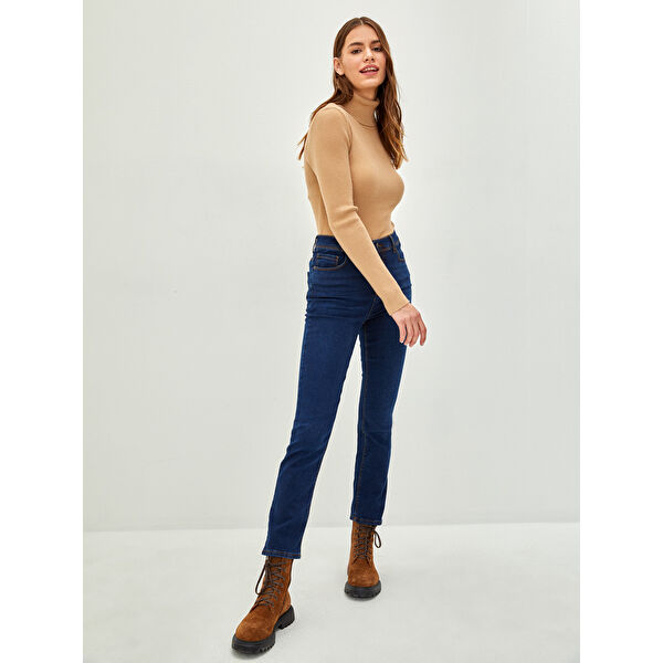 LCW BASIC Skinny Fit Cep Detaylı Kadın Rodeo Jean Pantolon