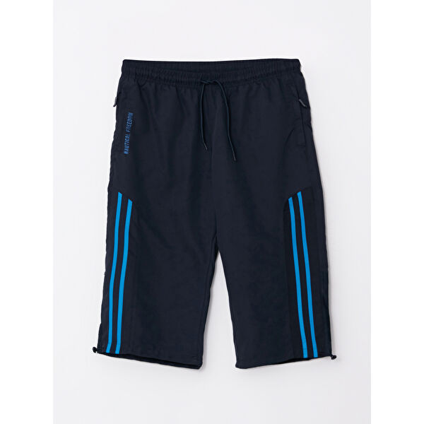 Diz Altı Boy Baskılı Erkek Deniz Şortu