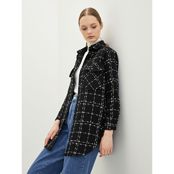 MODEST Gömlek Yaka Desenli Uzun Kollu Kadın Tunik