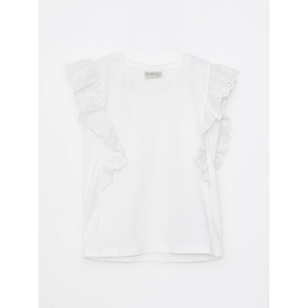 Bisiklet Yaka Basic Kısa Kollu Kız Çocuk Bluz