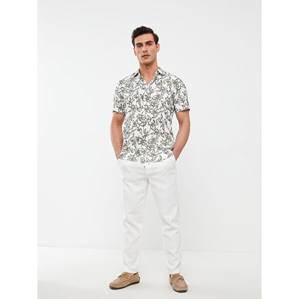 LCW CLASSIC Regular Fit Kısa Kollu Desenli Viskon Erkek Gömlek