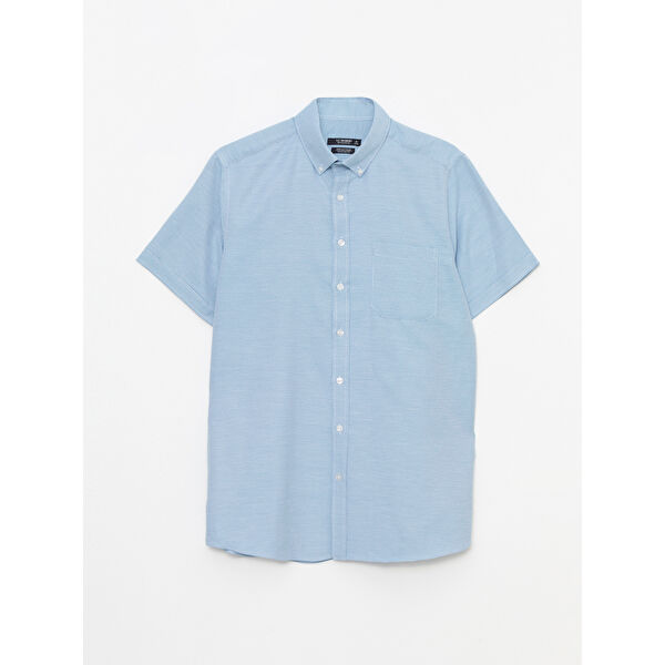 LCW FORMAL Regular Fit Kısa Kollu Armürlü Erkek Gömlek