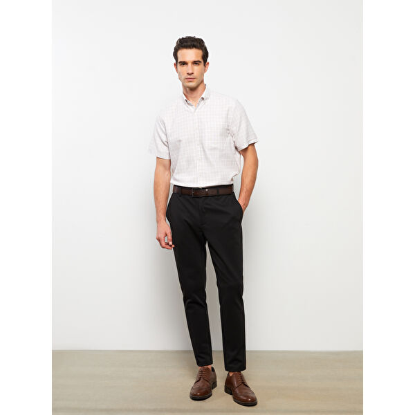 Regular Fit Kısa Kollu Ekose Armürlü Erkek Gömlek Regular Fit Kısa Kollu Ekose Armürlü Erkek Gömlek