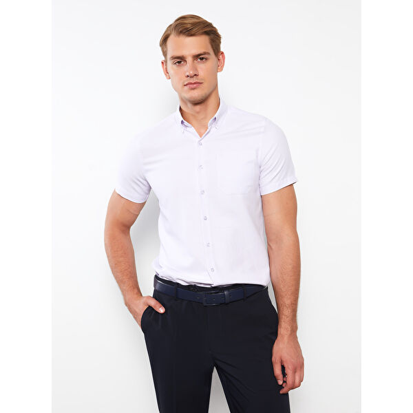 LCW FORMAL Slim Fit Kısa Kollu Oxford Erkek Gömlek LCW FORMAL Slim Fit Kısa Kollu Oxford Erkek Gömlek