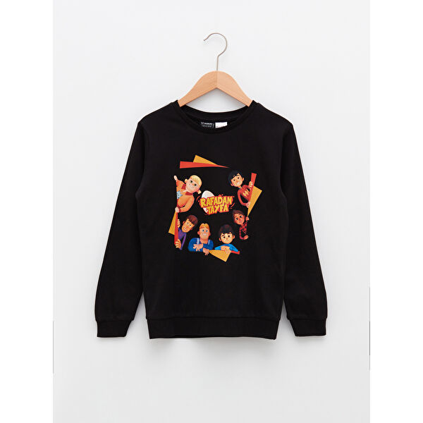 Bisiklet Yaka Rafadan Tayfa Baskılı Uzun Kollu Erkek Çocuk Sweatshirt