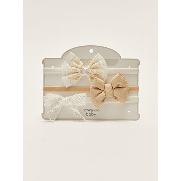 Fiyonk Detaylı Kız Bebek Saç Bandı 3'lü