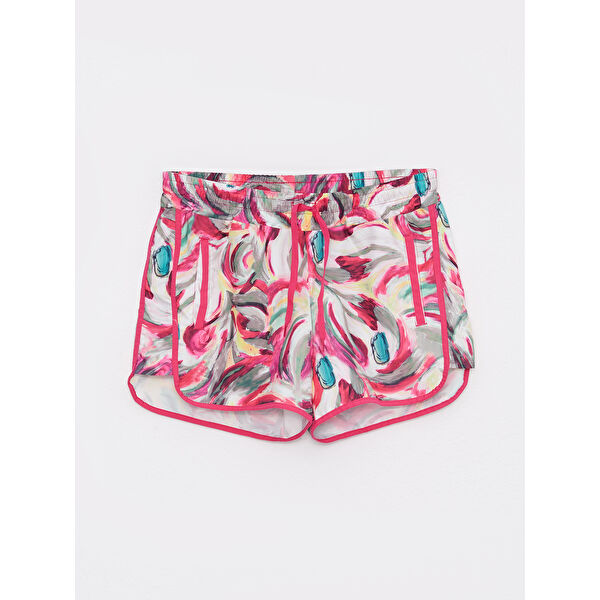 LCW DREAM Beli Lastikli Desenli Kadın Deniz Şortu