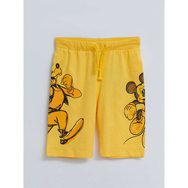 Beli Lastikli Mickey Mouse Baskılı Erkek Çocuk Şort