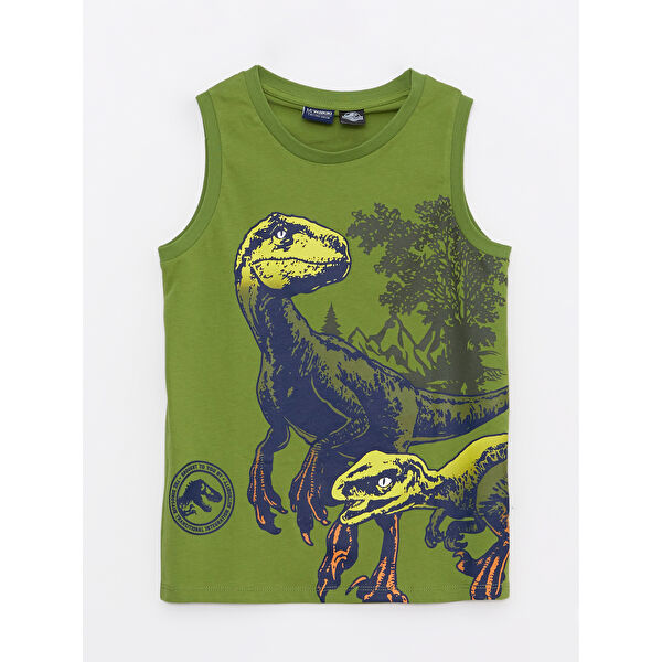 Bisiklet Yaka Jurassic World Baskılı Pamuklu Erkek Çocuk Atlet Bisiklet Yaka Jurassic World Baskılı Pamuklu Erkek Çocuk Atlet