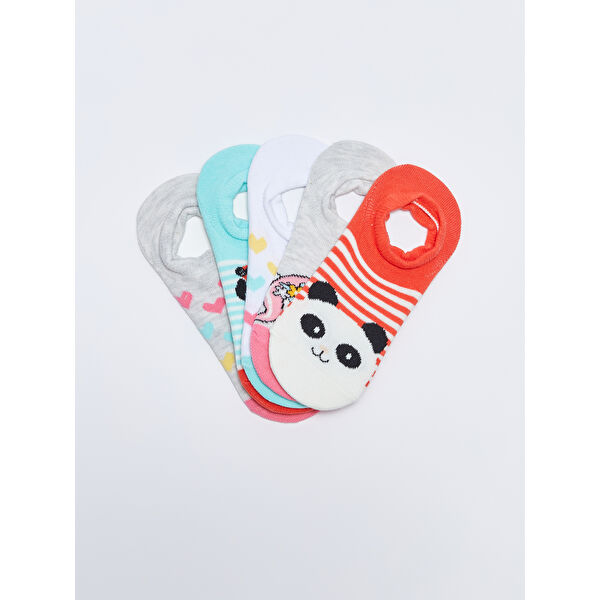 Desenli Kız Çocuk Patik Çorap 5'li