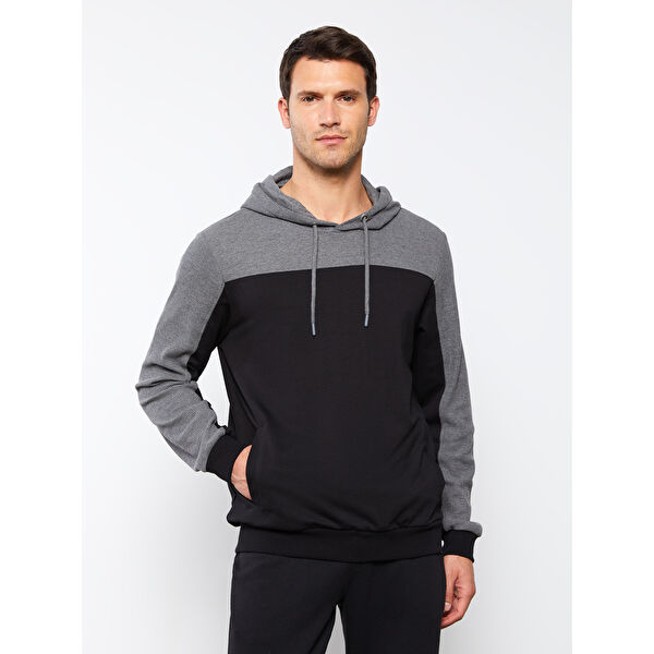 LCW CLASSIC Kapüşonlu Uzun Kollu Renk Bloklu Erkek Sweatshirt LCW CLASSIC Kapüşonlu Uzun Kollu Renk Bloklu Erkek Sweatshirt