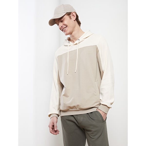 LCW CLASSIC Kapüşonlu Uzun Kollu Renk Bloklu Erkek Sweatshirt LCW CLASSIC Kapüşonlu Uzun Kollu Renk Bloklu Erkek Sweatshirt