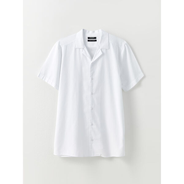 Regular Fit Kısa Kollu Poplin Erkek Gömlek