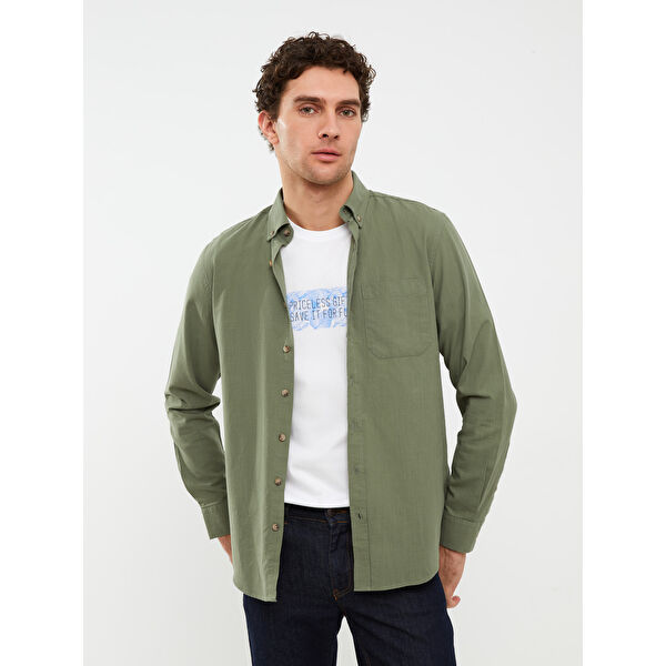 LCW BASIC Regular Fit Uzun Kollu Poplin Erkek Gömlek