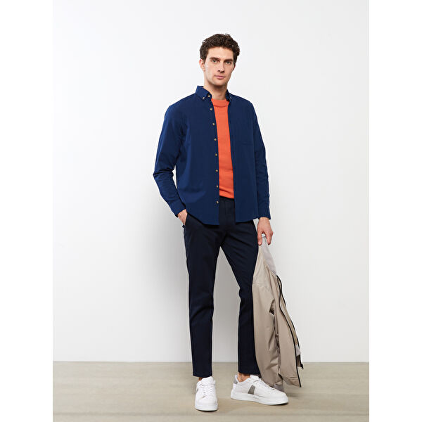 LCW BASIC Regular Fit Uzun Kollu Poplin Erkek Gömlek
