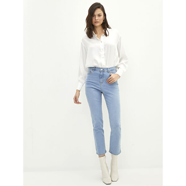 LCW BASIC Skinny Fit Cep Detaylı Kadın Rodeo Jean Pantolon