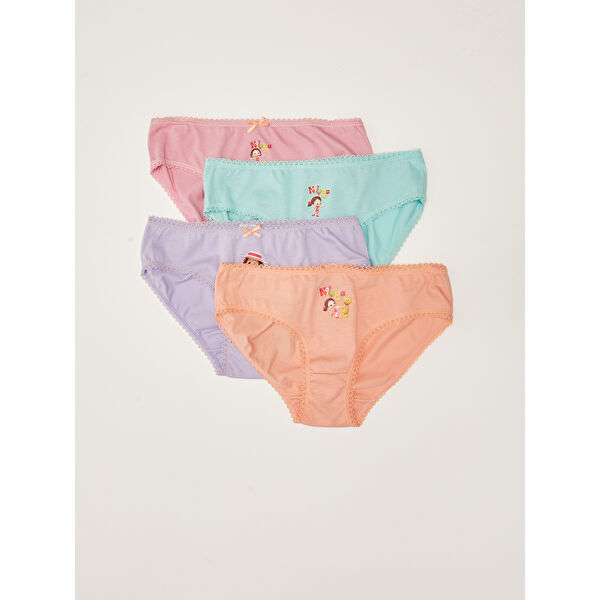 Niloya Baskılı Pamuklu Kız Çocuk Külot 4'lü