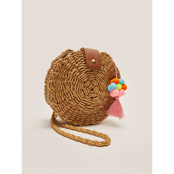 Aksesuar Detaylı Kız Çocuk Hasır Çapraz Çanta Aksesuar Detaylı Kız Çocuk Hasır Çapraz Çanta