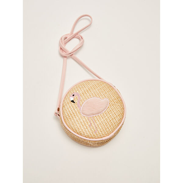 Nakışlı Kız Çocuk Hasır Çapraz Çanta