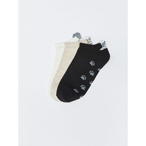 LCW DREAM Baskılı Kadın Patik Çorap 3'lü Paket