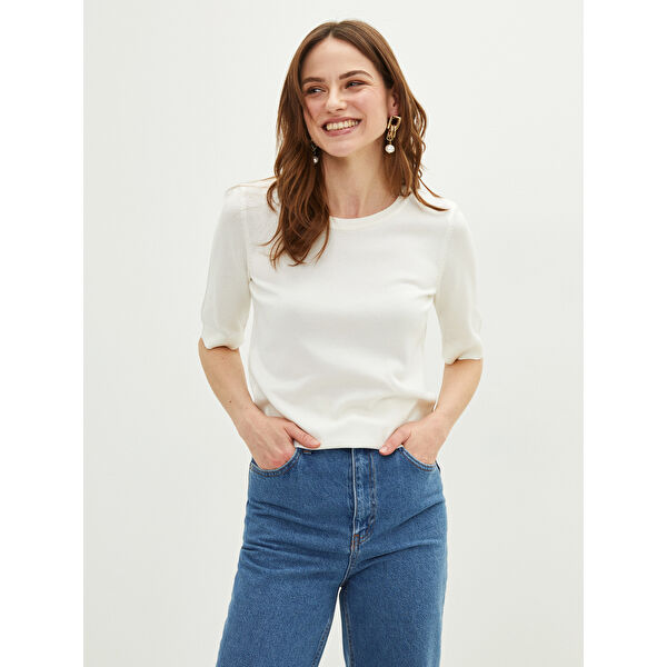 LCW BASIC Bisiklet Yaka Düz Kısa Kollu Kadın Triko Kazak LCW BASIC Bisiklet Yaka Düz Kısa Kollu Kadın Triko Kazak