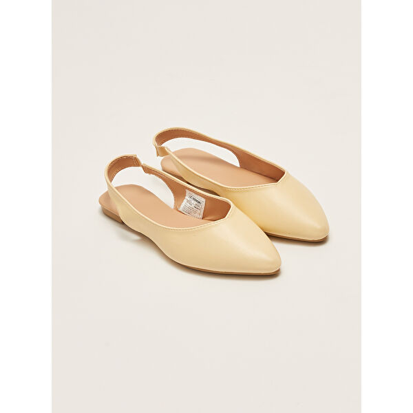 Deri Görünümlü Sivri Burun Kadın Babet