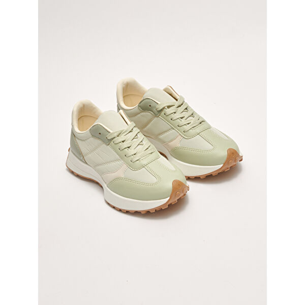 Renk Bloklu Bağcıklı Kadın Spor Ayakkabı