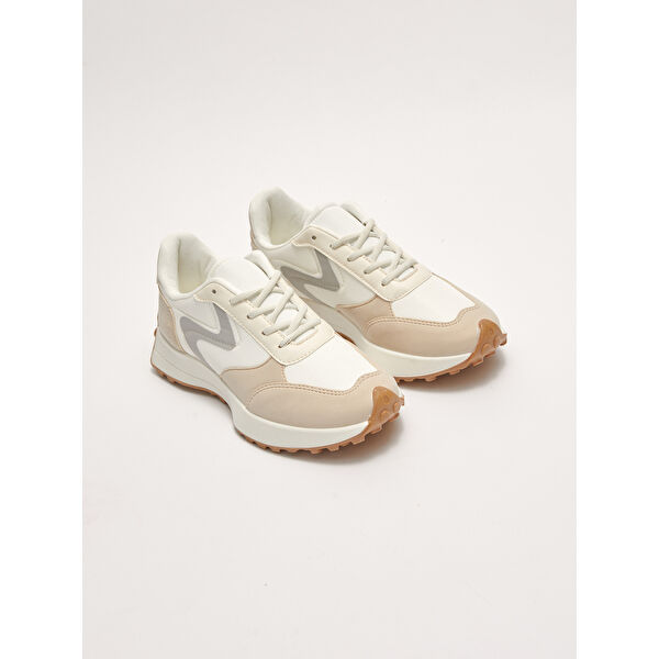 Renk Bloklu Bağcıklı Kadın Spor Ayakkabı