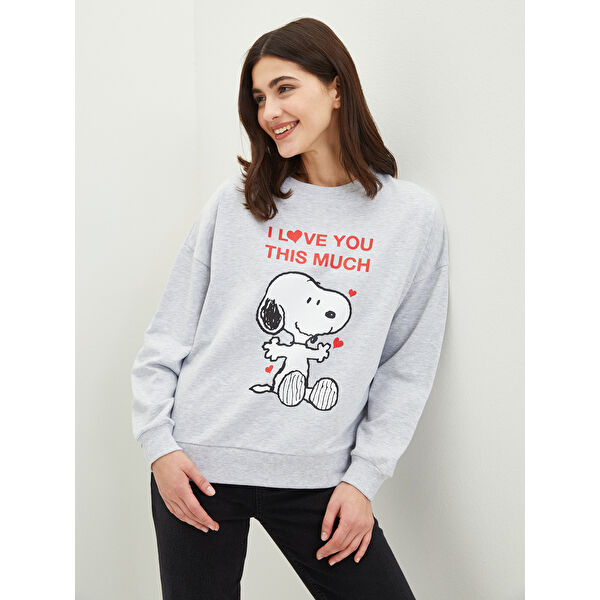 LCW CASUAL Bisiklet Yaka Snoopy Baskılı Uzun Kollu Oversize Kadın Sweatshirt LCW CASUAL Bisiklet Yaka Snoopy Baskılı Uzun Kollu Oversize Kadın Sweatshirt