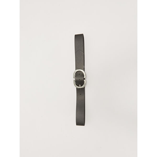 Deri Görünümlü Kadın Kot Kemeri