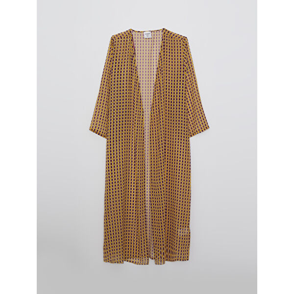 LCW DREAM Şal Yaka Desenli Uzun Kollu Şifon Kadın Kimono