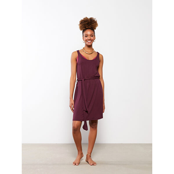 LCW DREAM Bisiklet Yaka Askılı Düz Kadın Plaj Elbisesi