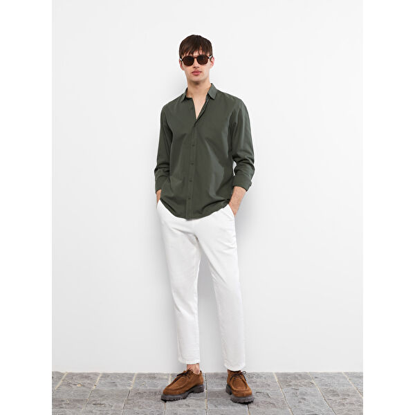 LCW CASUAL Regular Fit Uzun Kollu Gabardin Erkek Gömlek