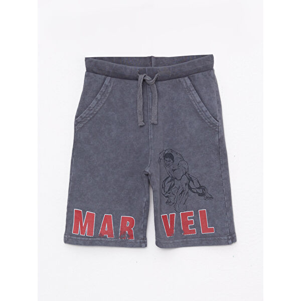Beli Lastikli Marvel Baskılı Erkek Çocuk Şort