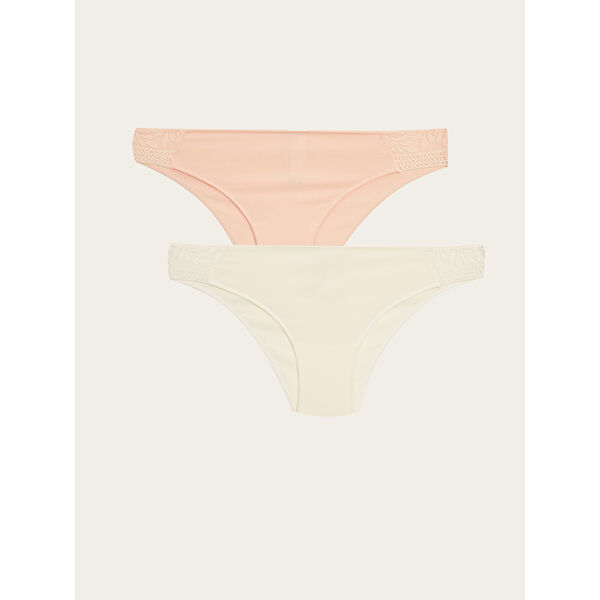 LCW DREAM Dantel Detaylı Tanga Külot 2'li Paket LCW DREAM Dantel Detaylı Tanga Külot 2'li Paket