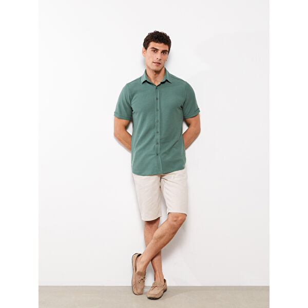 Standart Kalıp Gabardin Erkek Şort