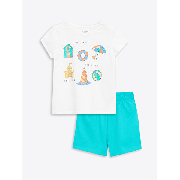 Bisiklet Yaka Uzun Kollu Baskılı Erkek Bebek Pijama Takımı 2'li