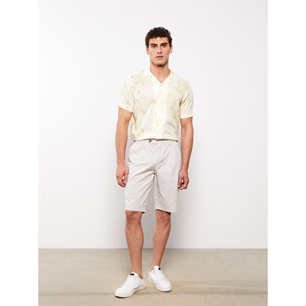 Standart Kalıp Gabardin Erkek Şort