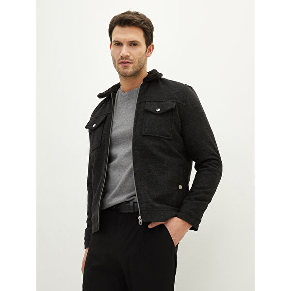 Slim Fit Kürk Yaka Kalın Kaban