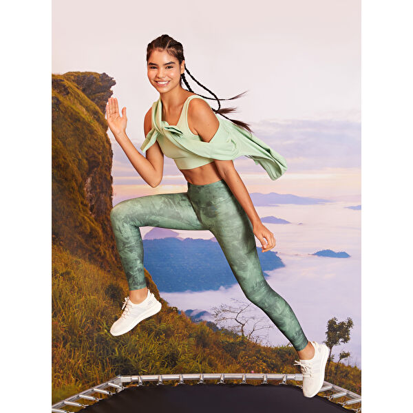 LCW ACTIVE Beli Lastikli Batik Desenli Kadın Spor Tayt