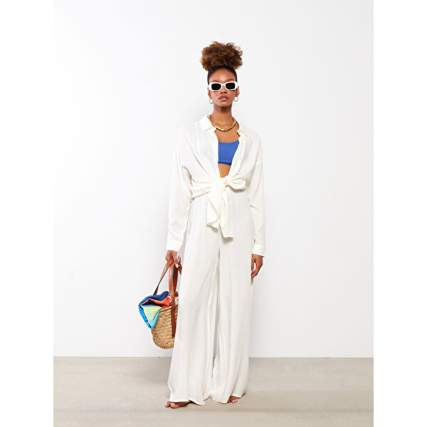 LCW DREAM Beli Lastikli Düz Poplin Kadın Yüzme Giyim Alt