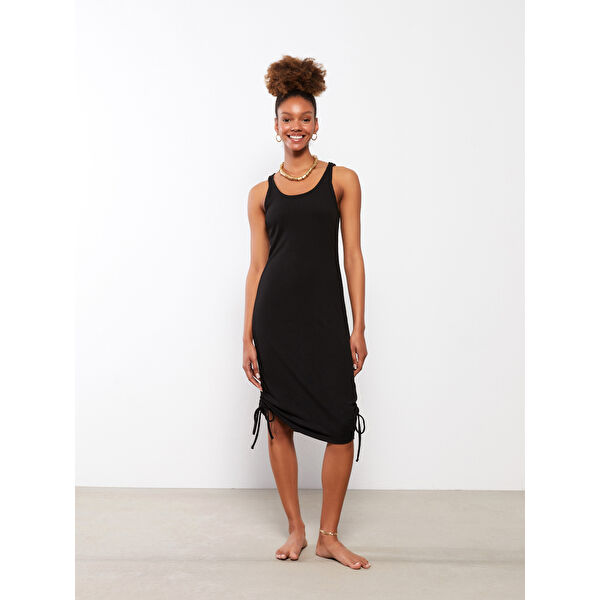 LCW DREAM U Yaka Düz Kolsuz Kadın Plaj Elbisesi