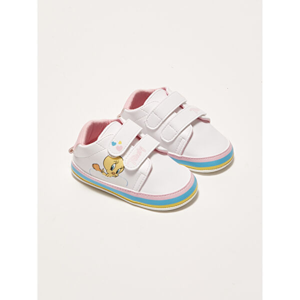 Looney Tunes Lisanslı Pamuk Astarlı Kız Bebek Yürüme Öncesi Ev Ayakkabısı
