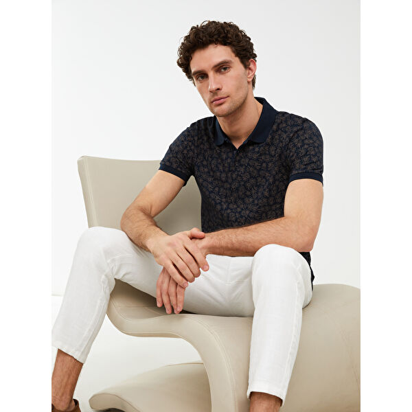 LCW CLASSIC Polo Yaka Kısa Kollu Desenli Pike Erkek Tişört