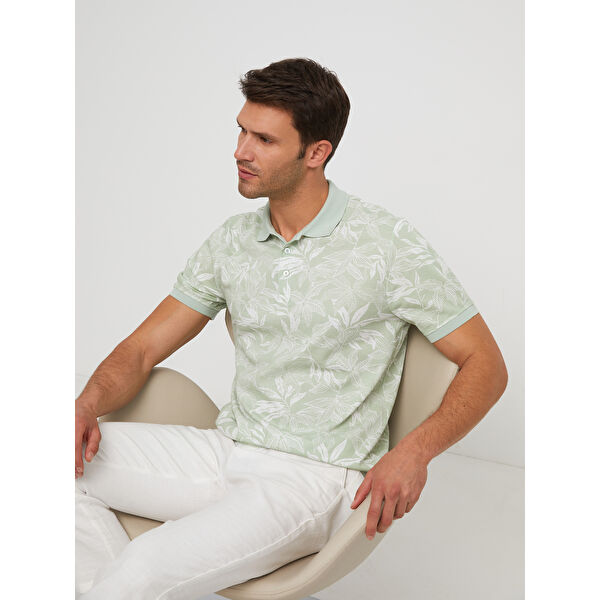 LCW CLASSIC Polo Yaka Kısa Kollu Desenli Pike Erkek Tişört
